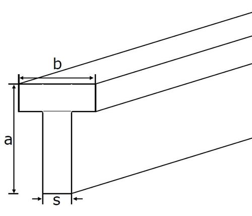 Alu-T-Profil EN-AW 6060 (AlMgSi0,5) 100x60x5 mm gepresst T66 EZL 6 m Alu-T-Profil EN-AW 6060 (AlMgSi0,5) 100x60x5 mm gepresst T66 EZL 6 m